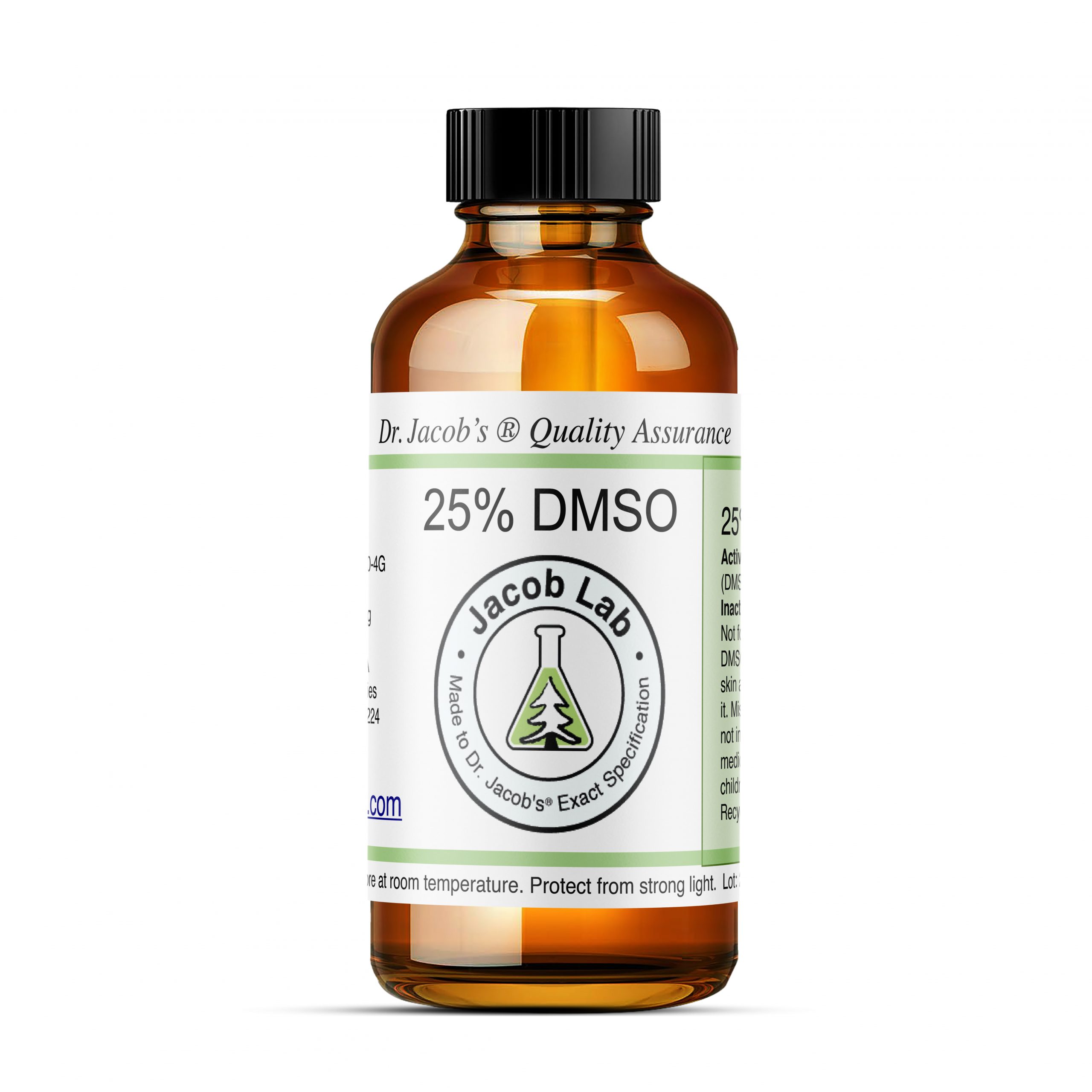 DMSO 25% Solution - 4oz. (Glass) - Jacob Lab - Dimethyl Sulfoxide (DMSO)