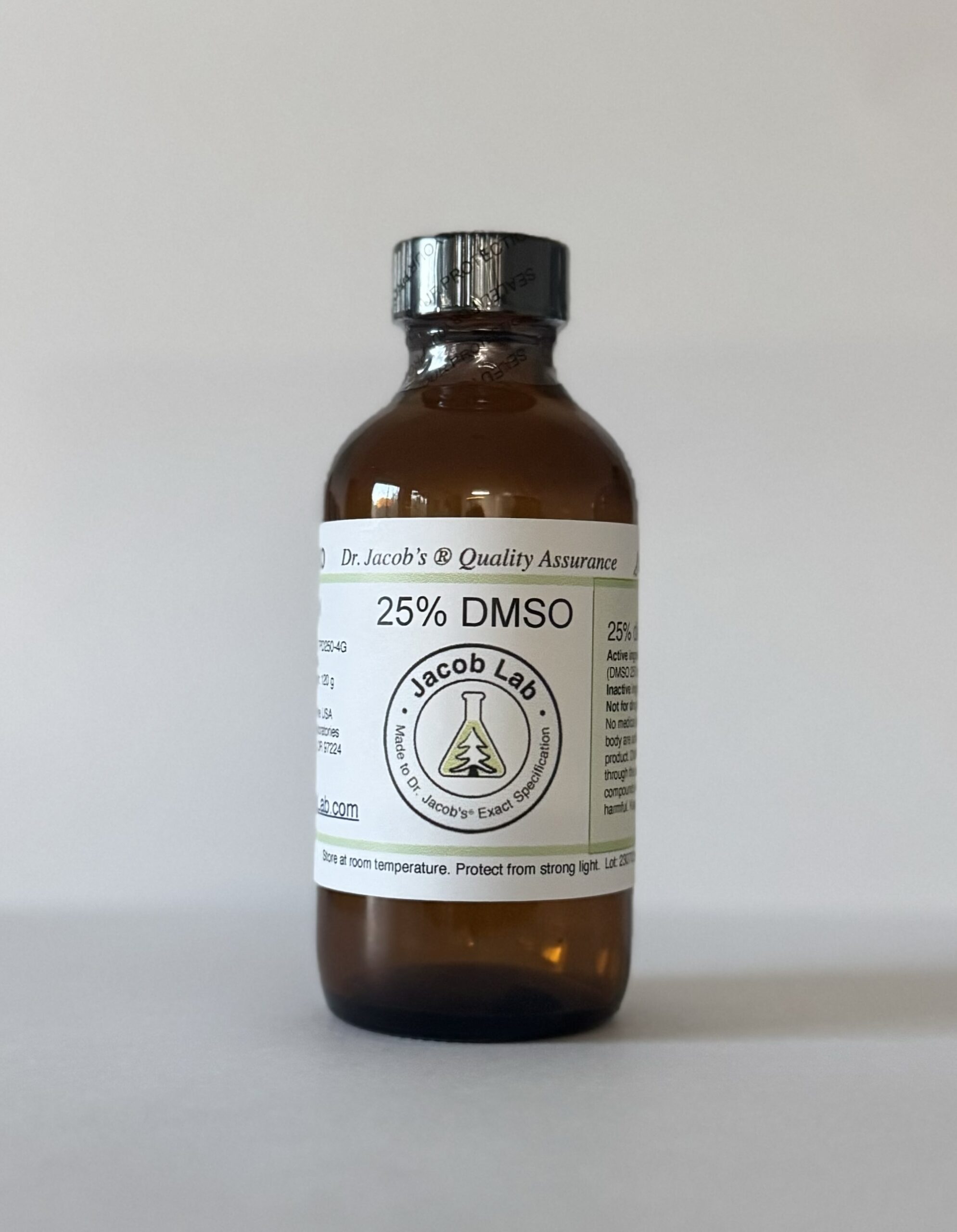 DMSO 25% Solution - 4oz. (Glass) - Jacob Lab - Dimethyl Sulfoxide (DMSO)